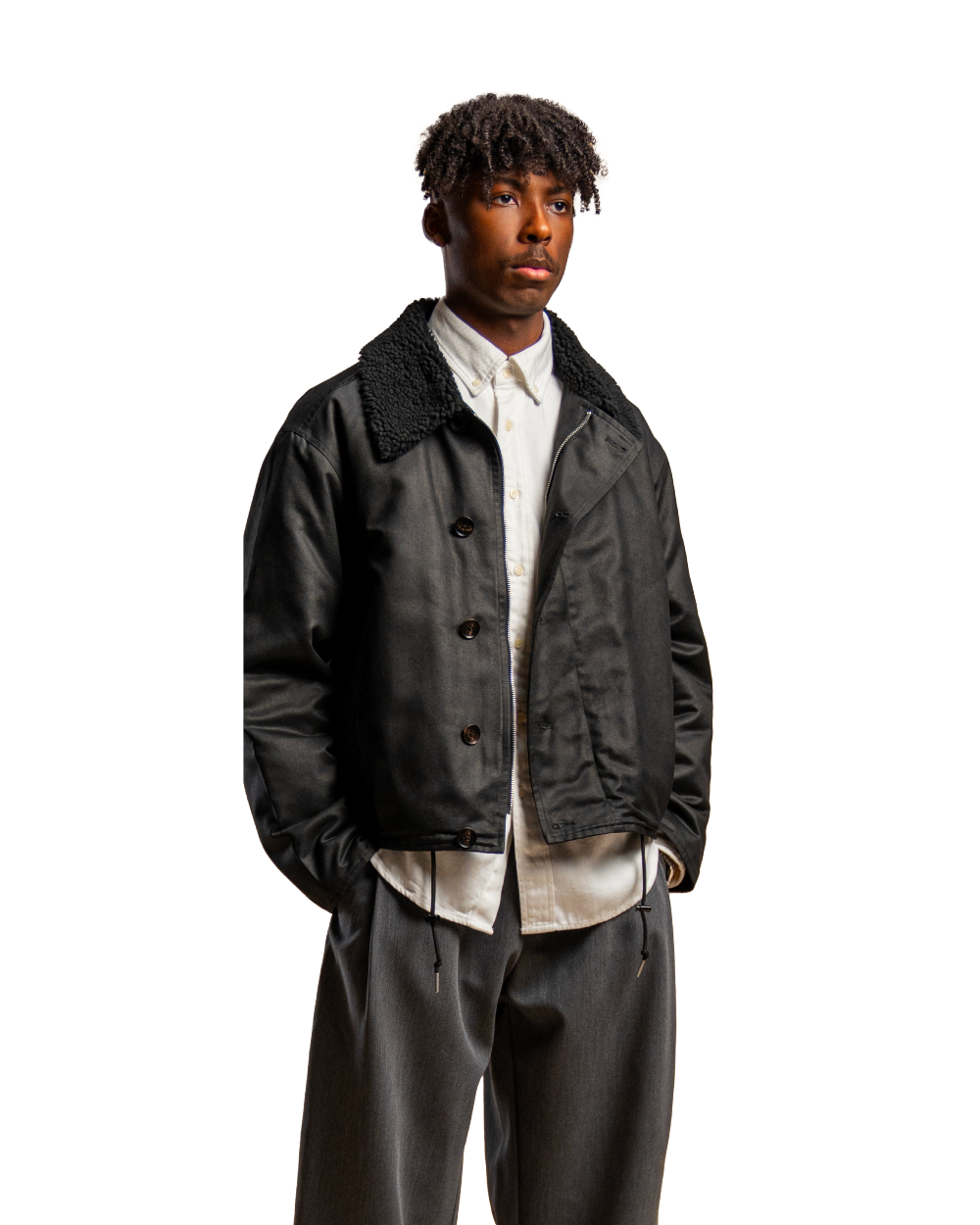 Bomber Jacket ~ Charcoal black – Quaa